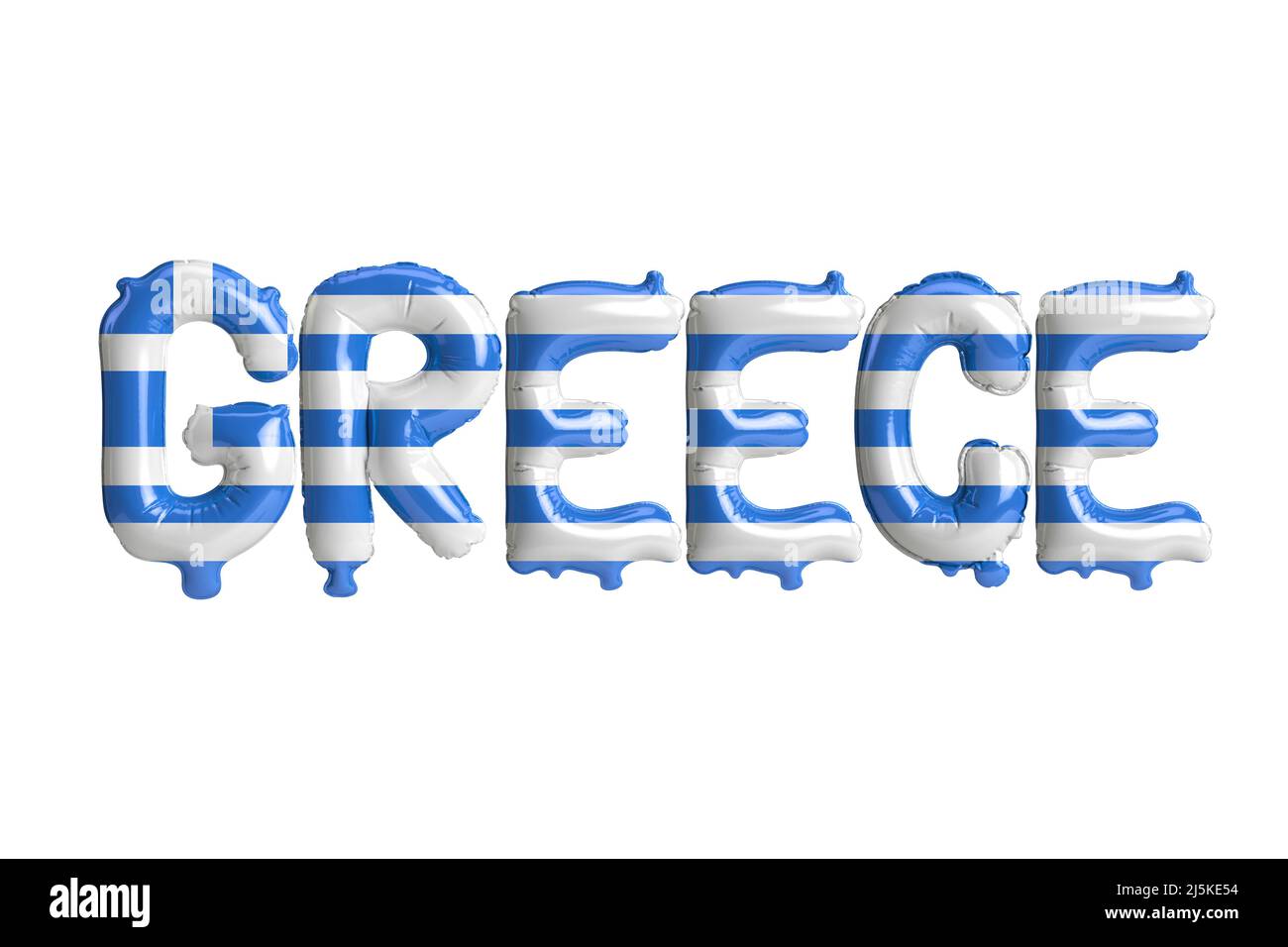 3d illustration of Greece-letter balloons with flags color isolated on ...