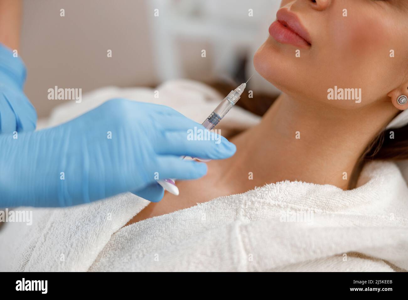 Lip injections hi-res stock photography and images - Alamy