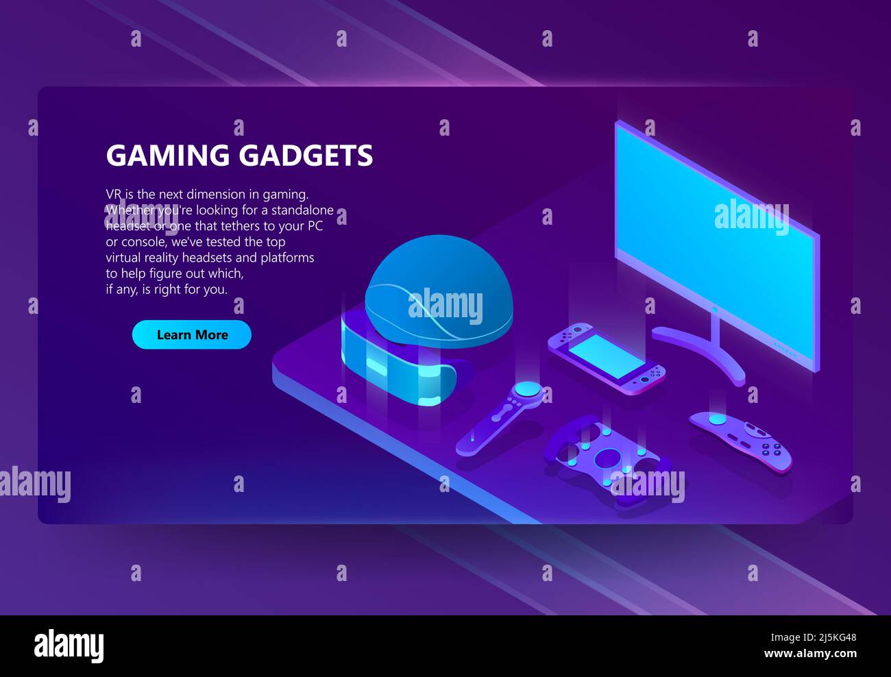 Gaming gadgets vector isometric concept background. Modern devices for ...