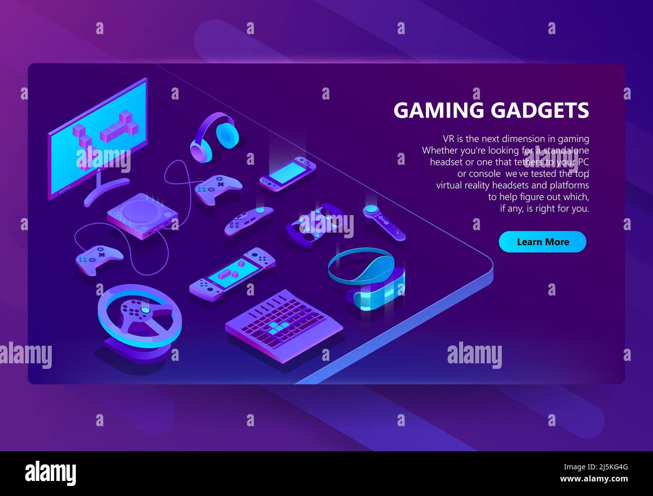 Gaming gadgets vector isometric concept background. Modern devices for ...