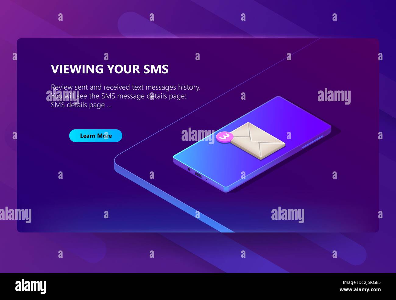 Vector 3d isometric template of site for smartphone's messages history ...
