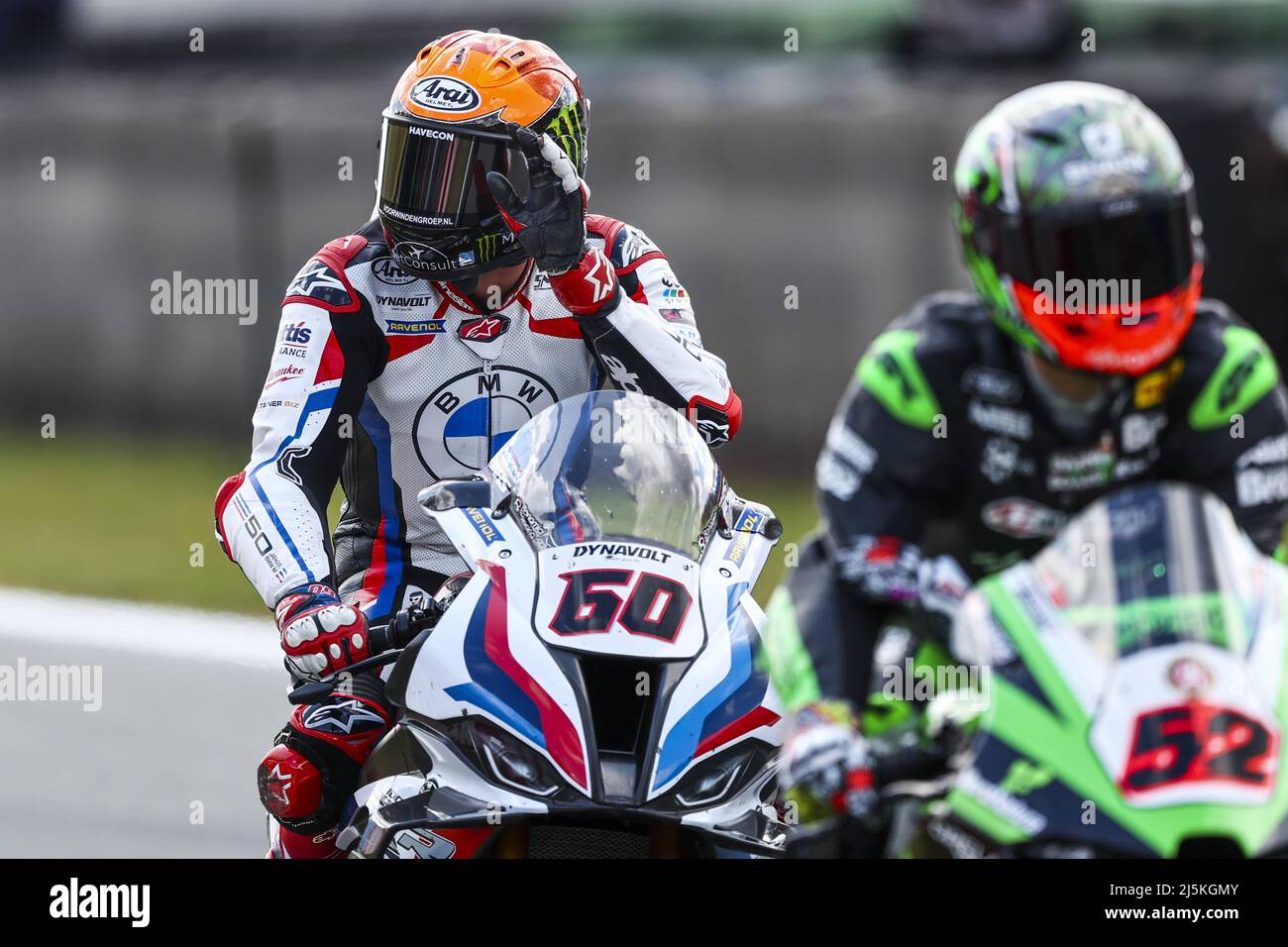 ASSEN - Michael van der Mark (NED) on his BMW reacts after the World ...