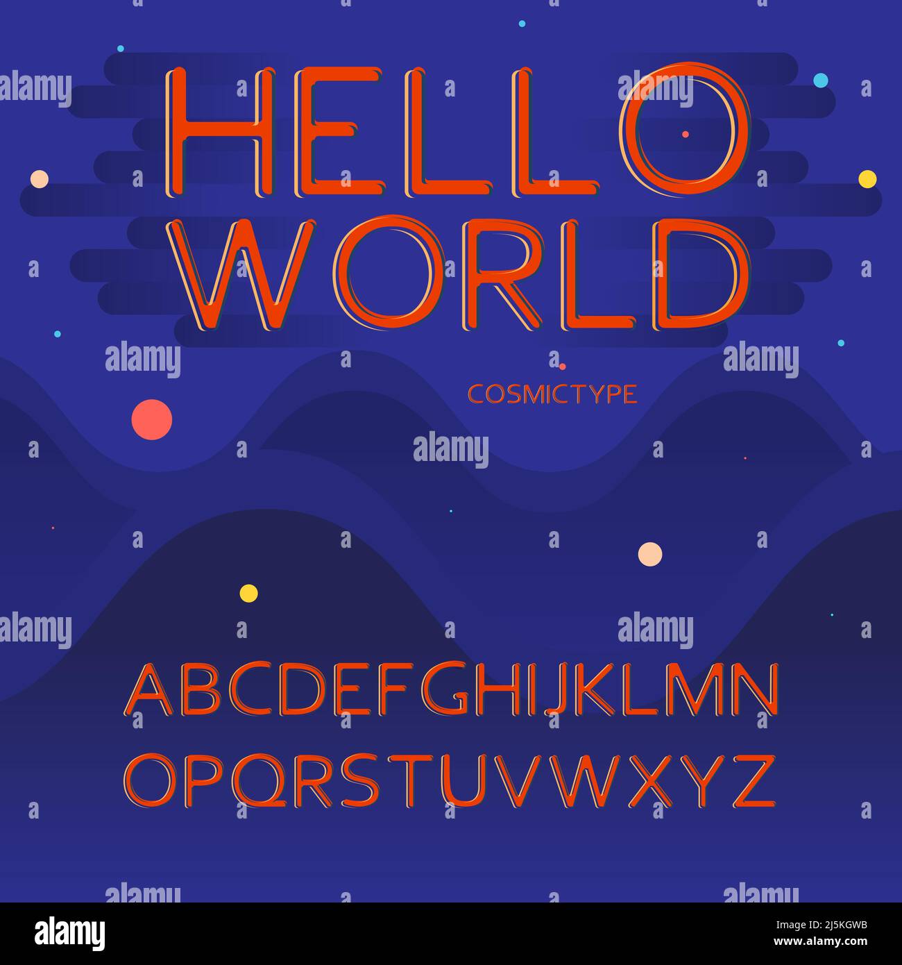 Vector alphabet letters, cosmic concept. Cosmos cartoon font for ...