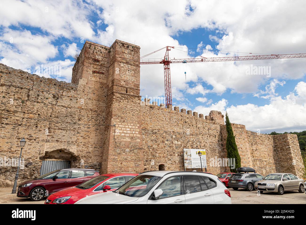 Buitrago del Lozoya, Spain. Walls, ramparts and towers of the Mendoza ...