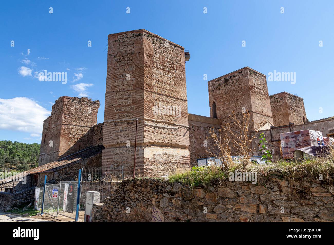 Buitrago del Lozoya, Spain. Walls, ramparts and towers of the Mendoza ...