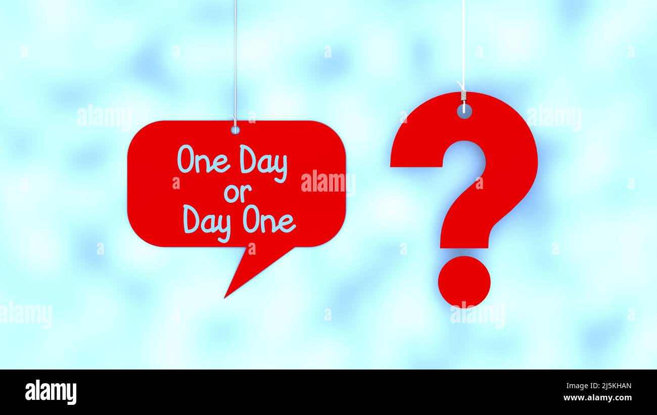 one day or day one Stock Photo - Alamy