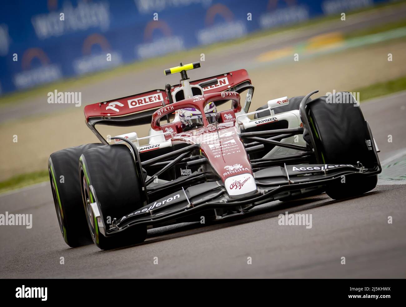 IMOLA - Guanyu Zhou (24) driving the Alfa Romeo C40 during the F1 Grand ...