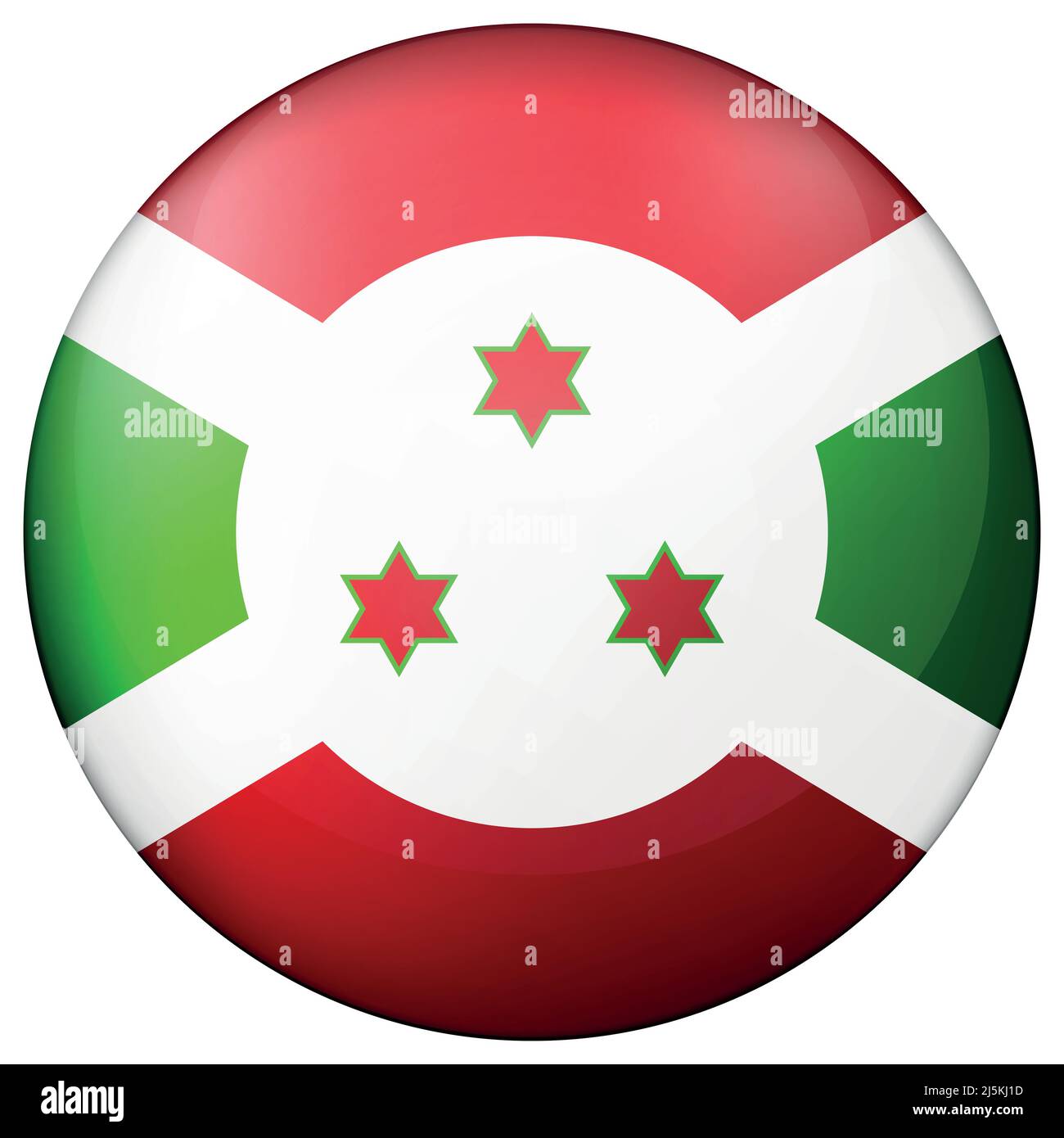 Round icon with flag of Burundi. Glass light ball, sticker, sphere ...