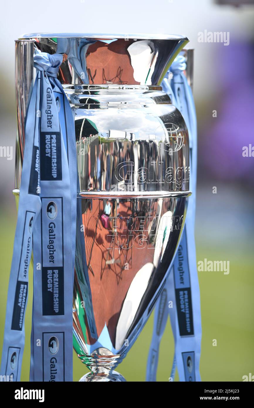 London, UK. 24th Apr, 2022. Gallagher Premiership cup on display at the ...