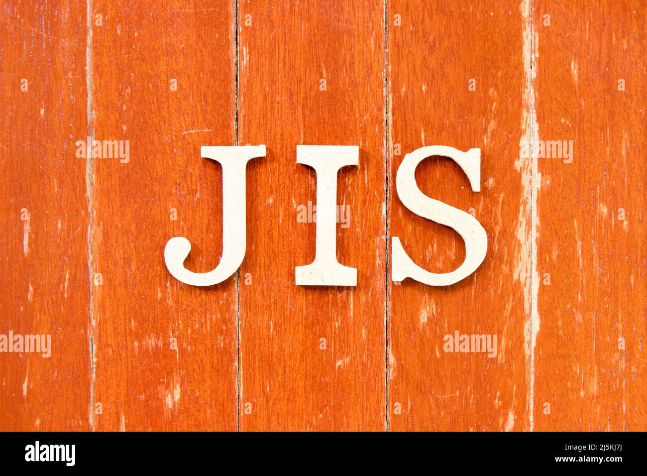 Alphabet letter in word JIS (abbreviation of Just in sequence) on old ...