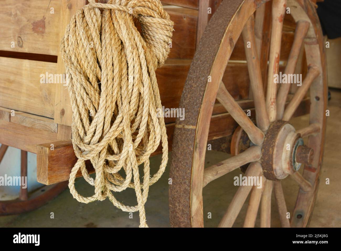 San Juan Rope and Wheel Stock Photo - Alamy