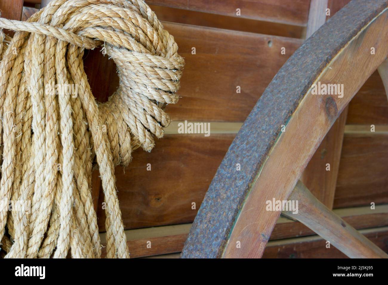 San Juan Rope and Wheel Stock Photo - Alamy