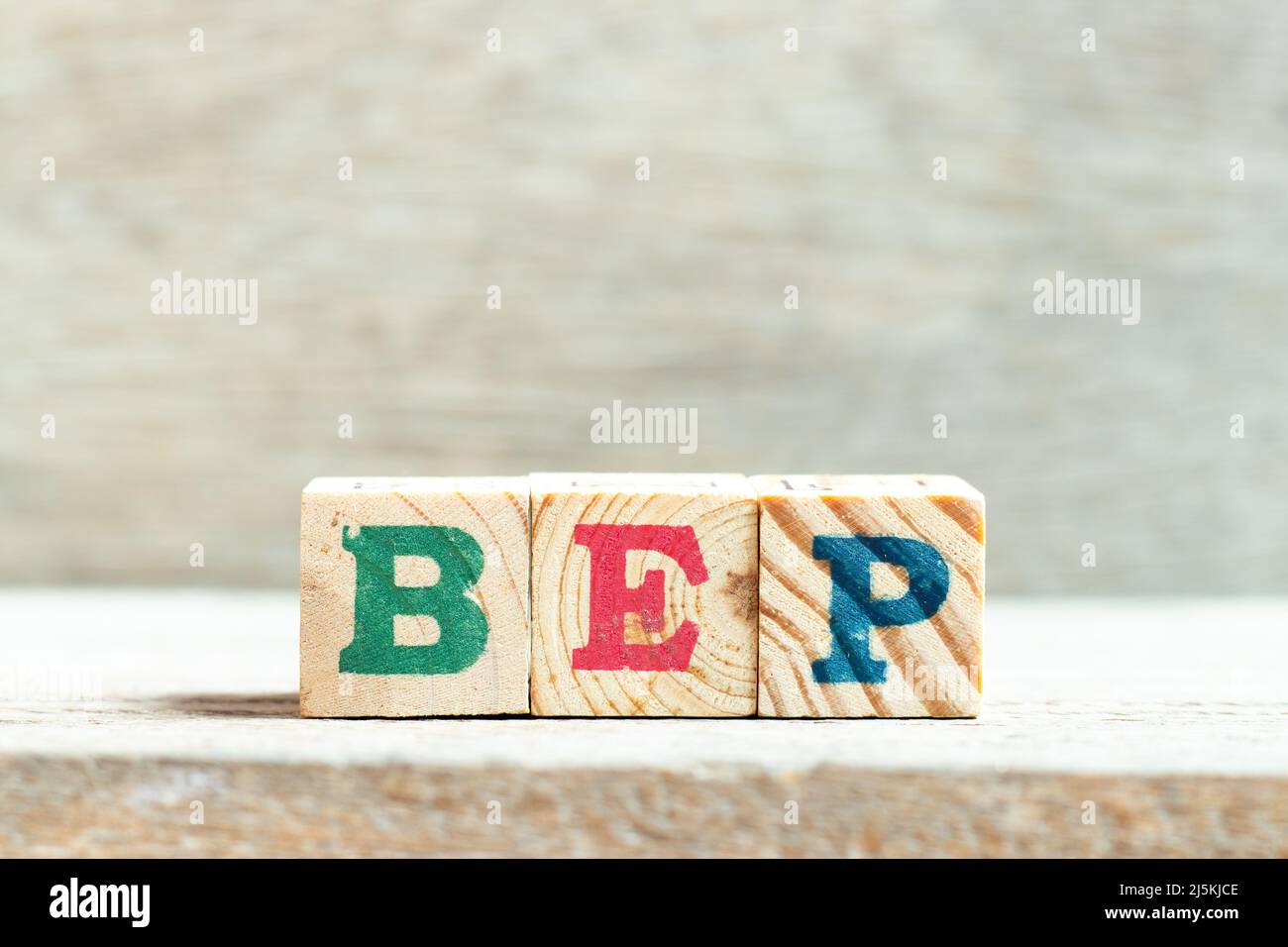 Alphabet letter block in word BEP (Abbreviation of breakeven point) on ...