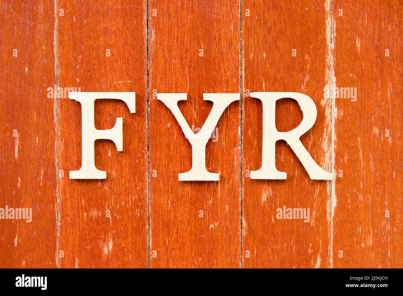 Alphabet letter in word FYR (abbreviation of for your reference) on old ...