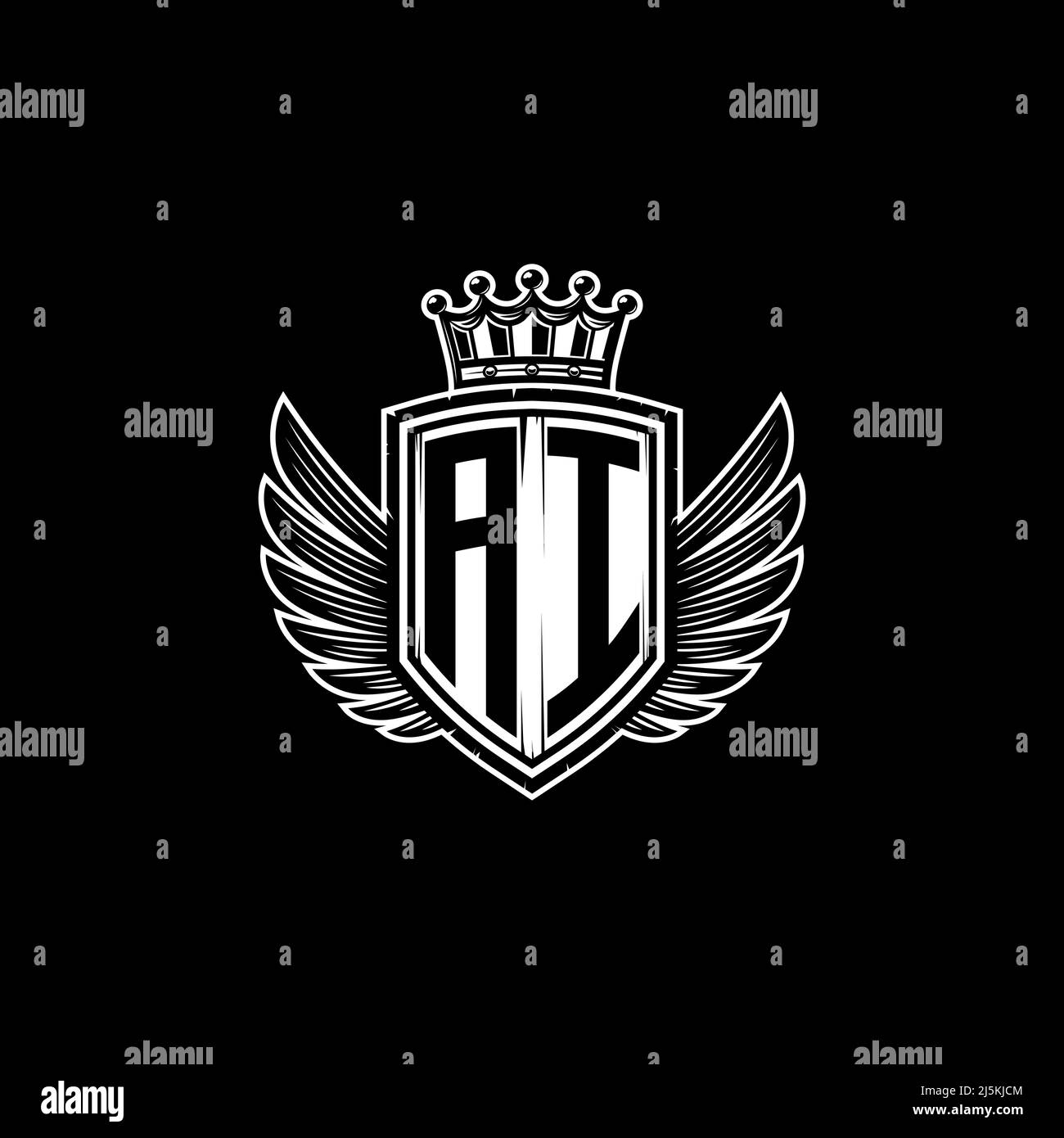 AI Monogram logo letter with Simple shield crown style design ...