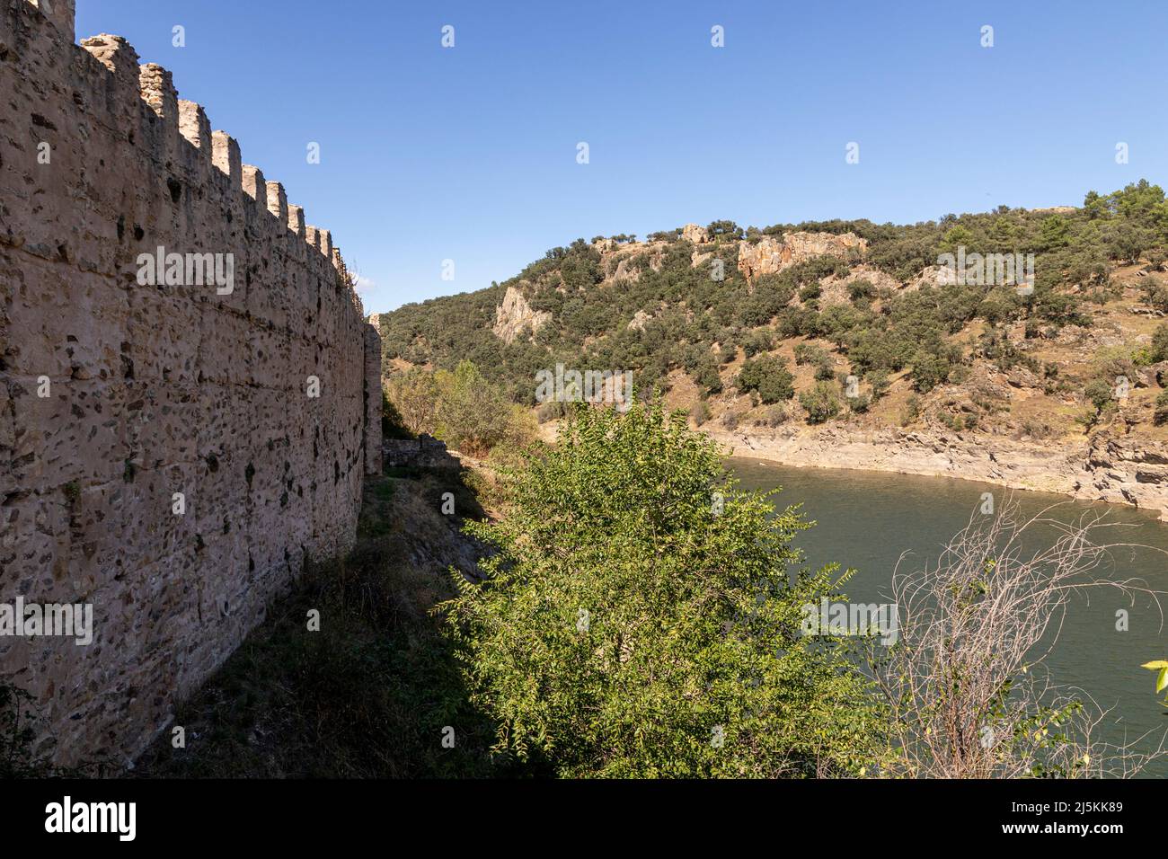Buitrago del Lozoya, Spain. The Lozoya river, as seen from the city ...