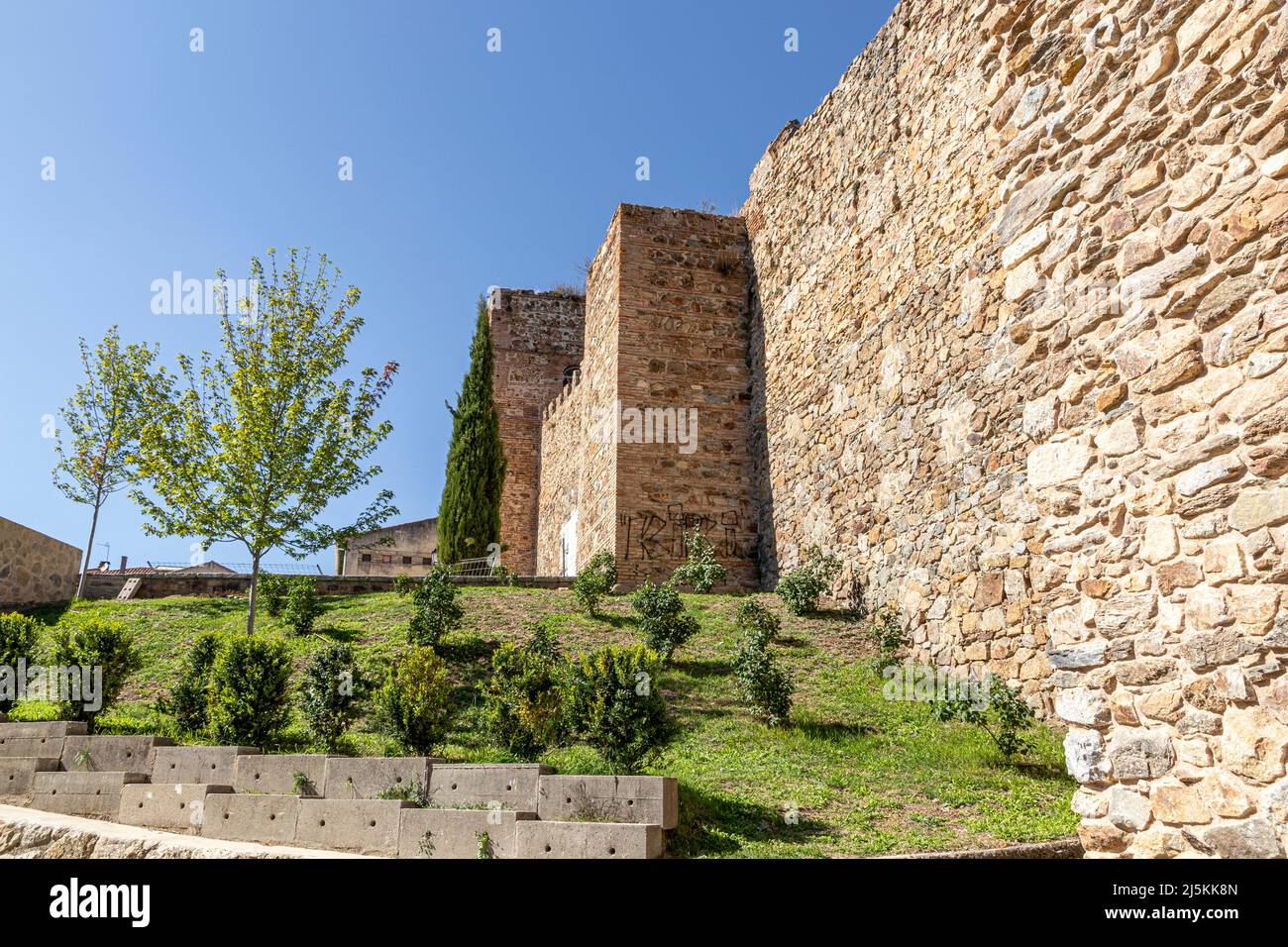 Buitrago del Lozoya, Spain. Walls, ramparts and towers of the Mendoza ...