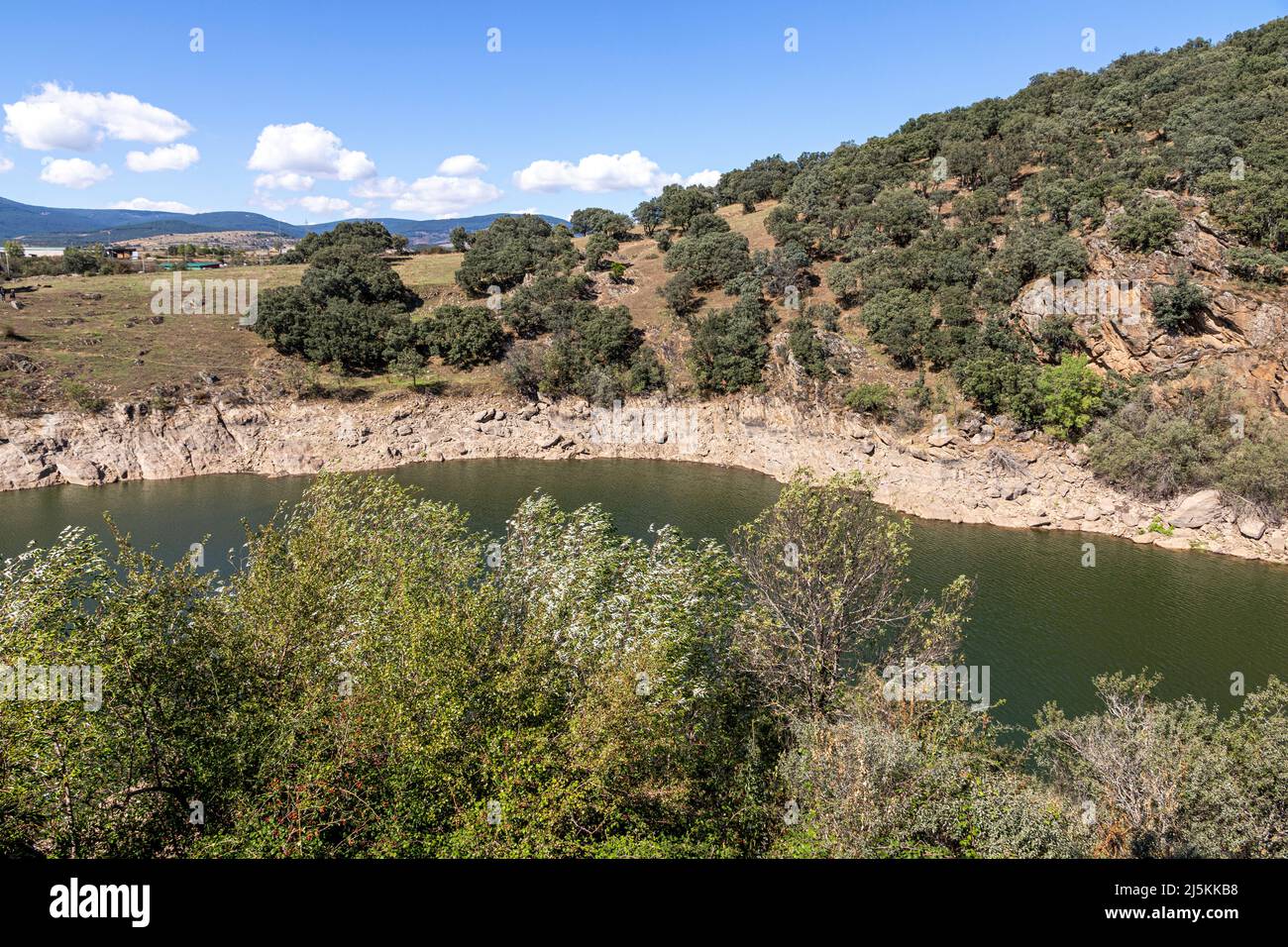 Buitrago del Lozoya, Spain. The Lozoya river, as seen from the city ...