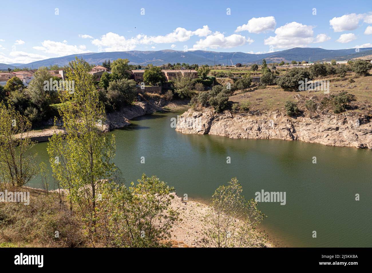 Buitrago del Lozoya, Spain. The Lozoya river, as seen from the city ...