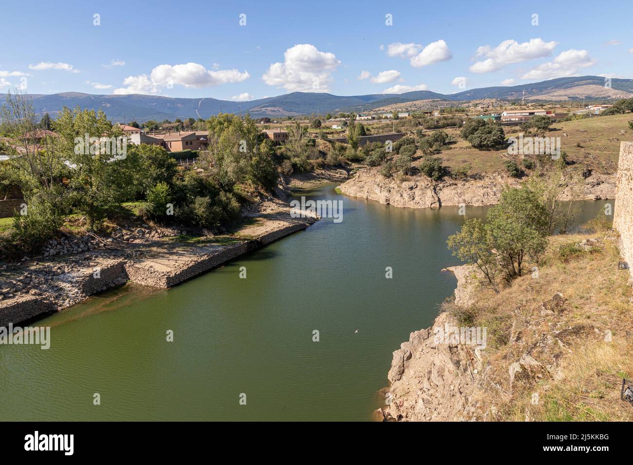 Buitrago del Lozoya, Spain. The Lozoya river, as seen from the city ...