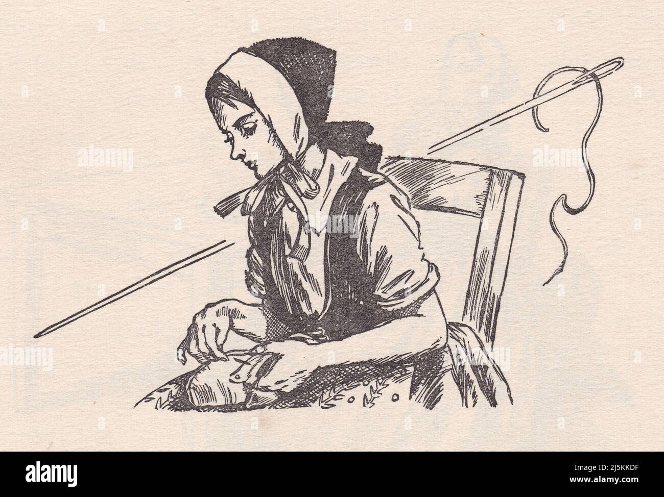 Vintage illustration from Stories from Hans Andersen - The Darning ...