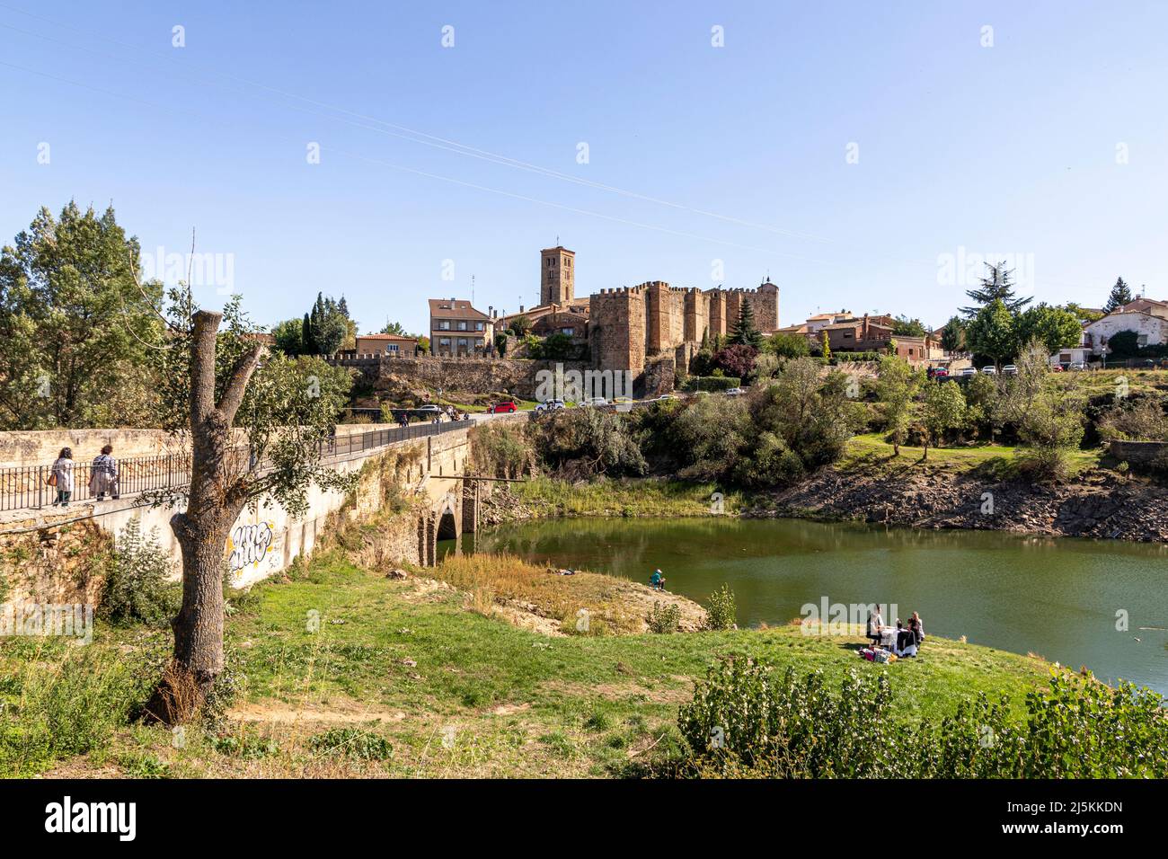 Buitrago del Lozoya, Spain. Views of the Old Town walls and the Puente ...