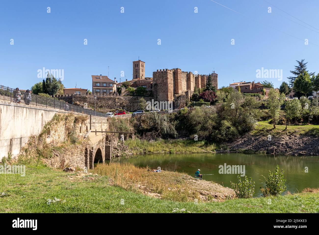 Buitrago del Lozoya, Spain. Views of the Old Town walls and the Puente ...
