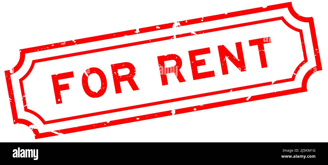 Grunge red for rent word rubber seal stamp on white background Stock ...