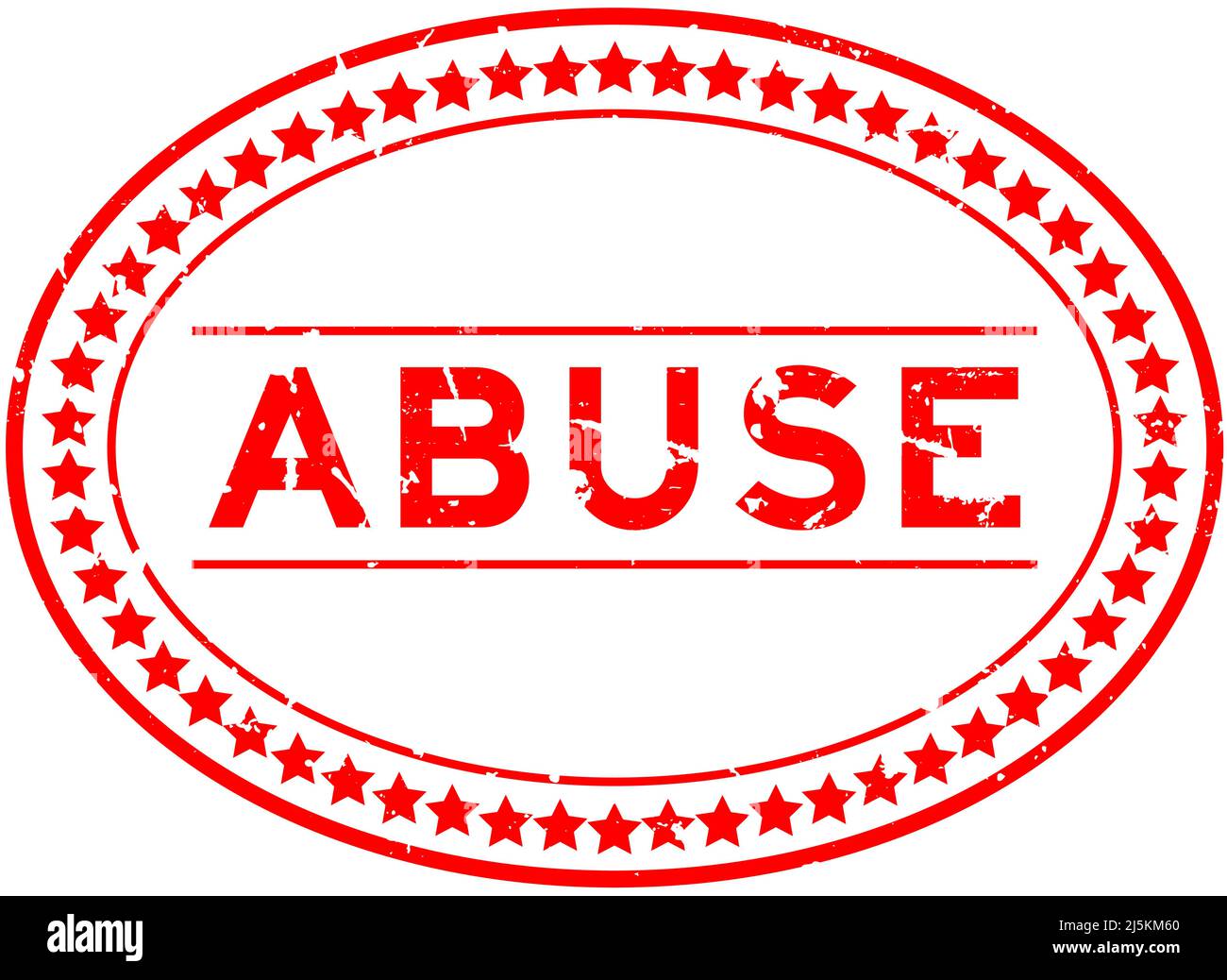 Grunge red abuse word oval rubber seal stamp on white background Stock ...