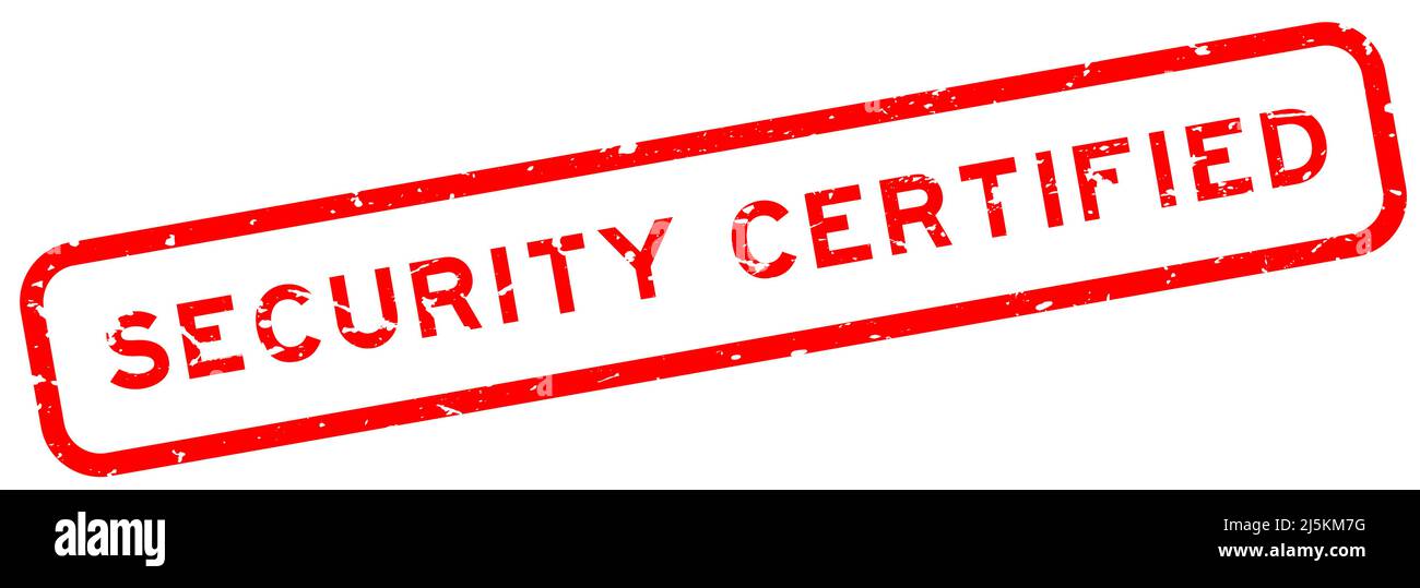 Grunge red security certified word square rubber seal stamp on white background Stock Vector ...