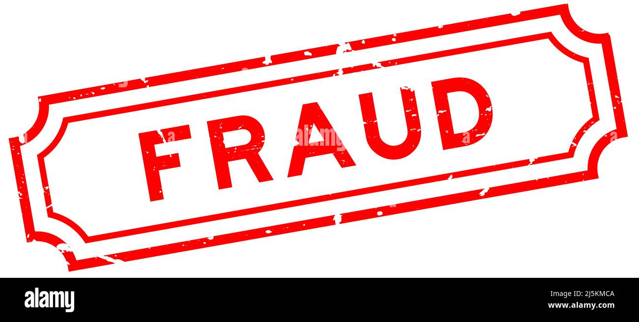 Grunge red fraud word rubber seal stamp on white background Stock ...