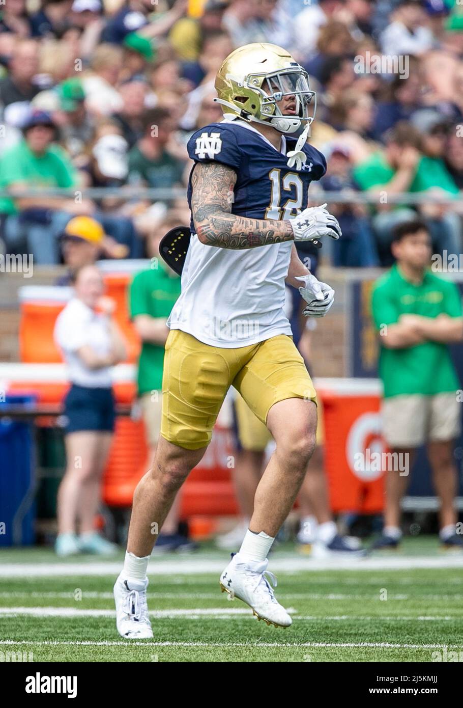 South Bend, Indiana, USA. 23rd Apr, 2022. Notre Dame linebacker Jordan ...