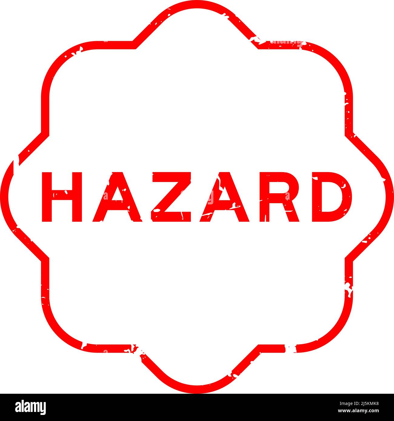 Grunge red hazard word rubber seal stamp on white background Stock ...