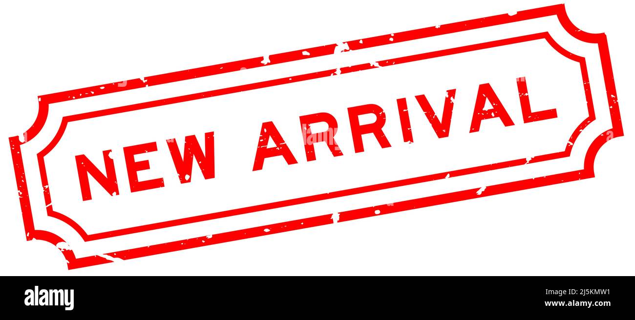 Grunge red new arrival word rubber seal stamp on white background Stock ...