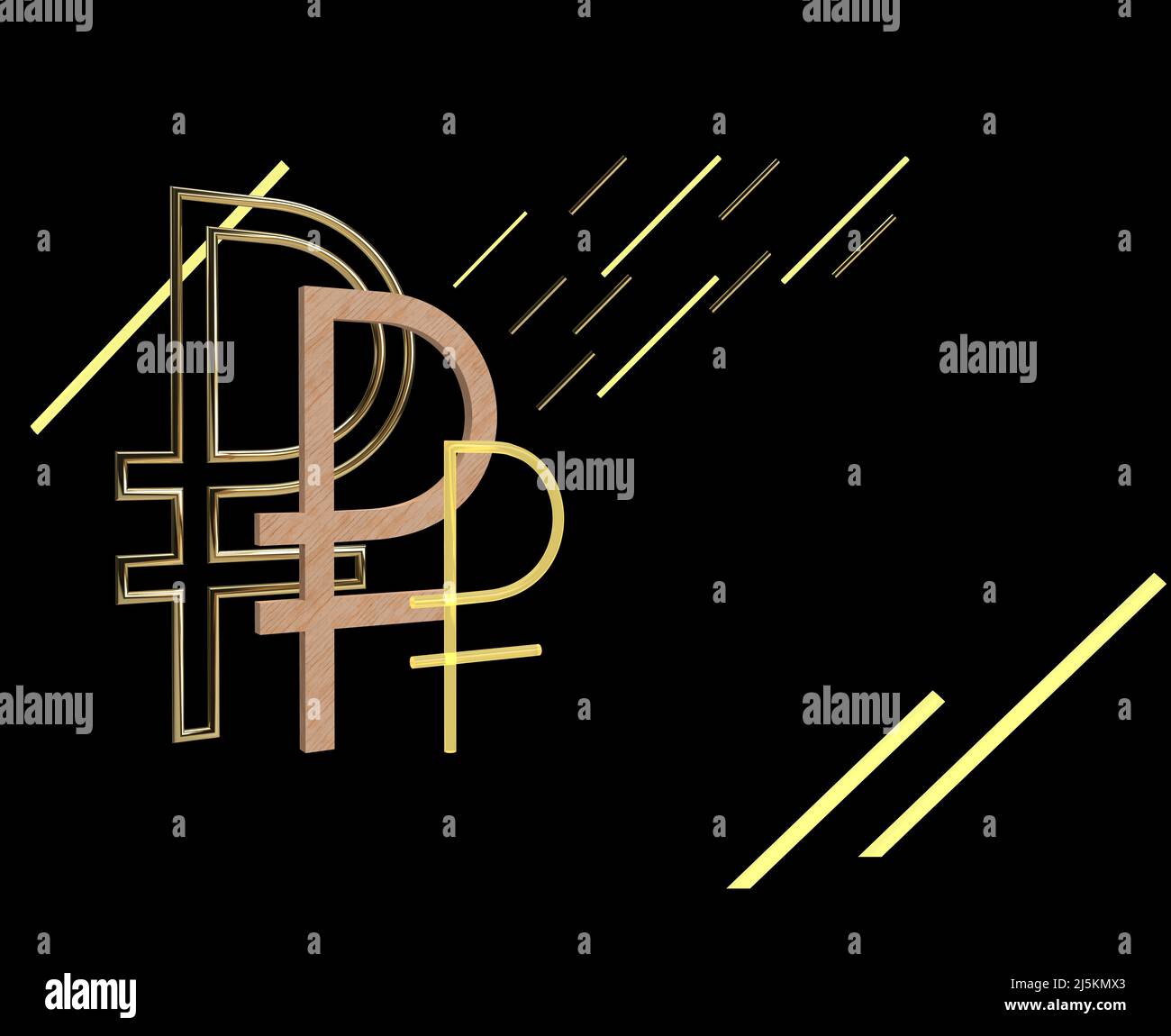 3d rendering illustration of Russian rouble sign Stock Photo - Alamy