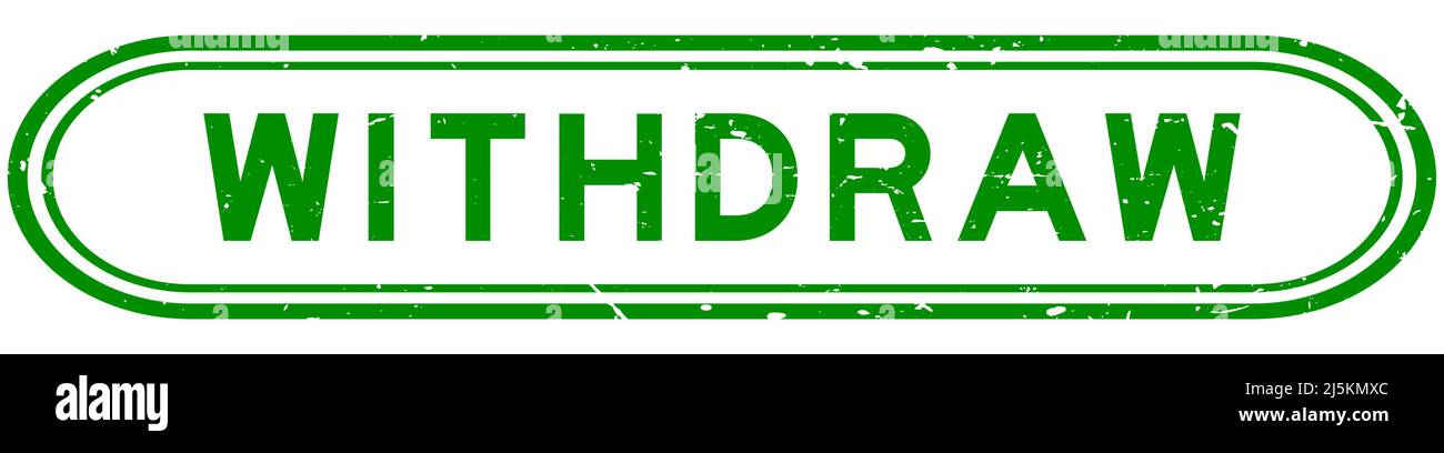 Grunge green withdaw word rubber seal stamp on white background Stock ...