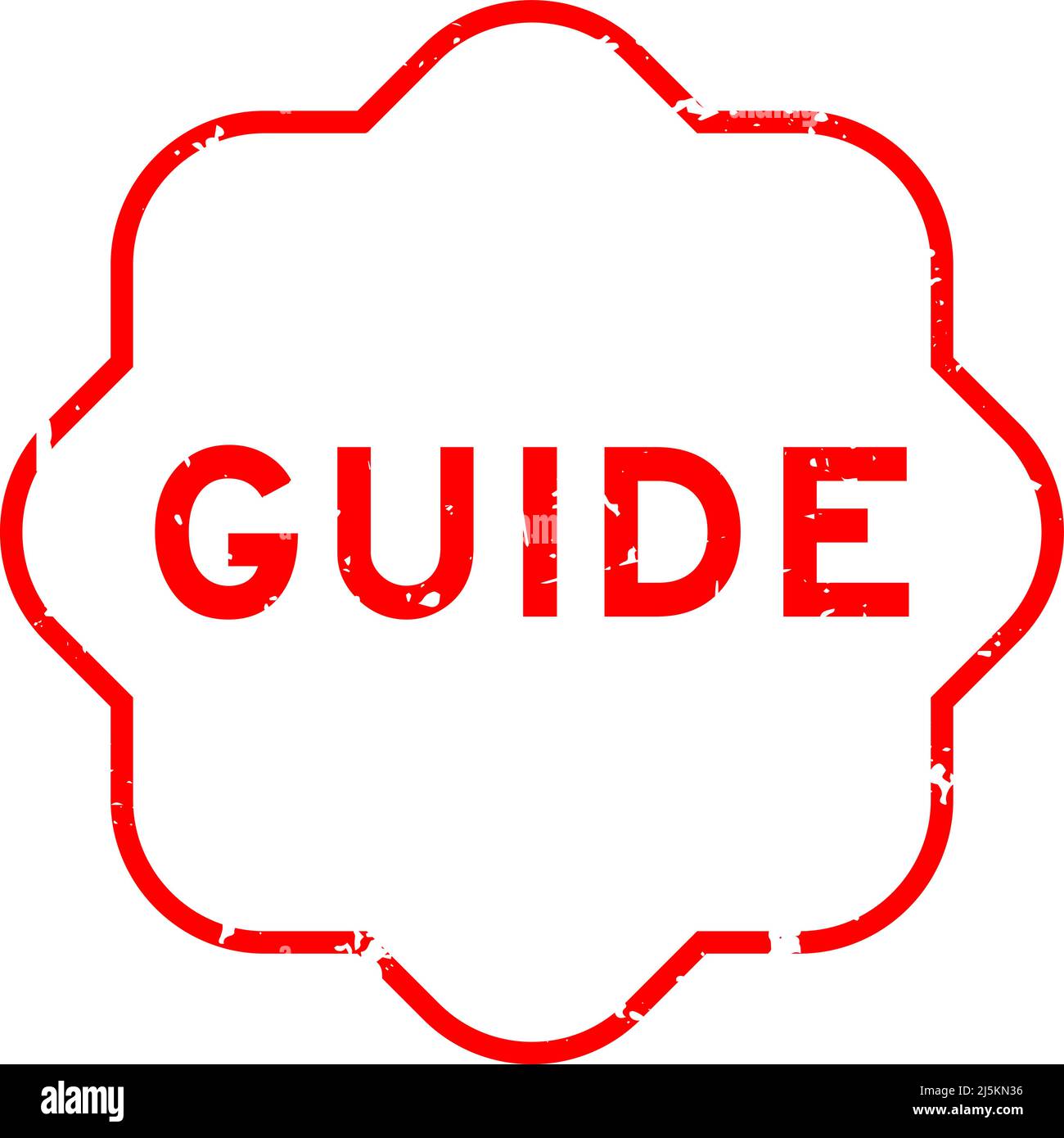 Grunge red guide word rubber seal stamp on white background Stock ...