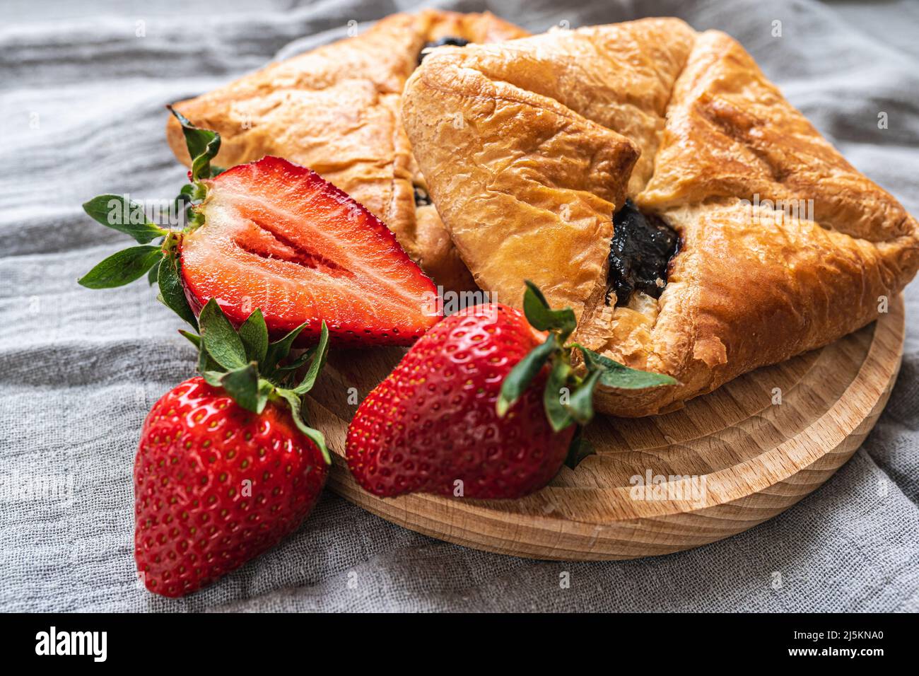 Kolashen from Austrian puff pastry with berry-strawberry filling, with ...