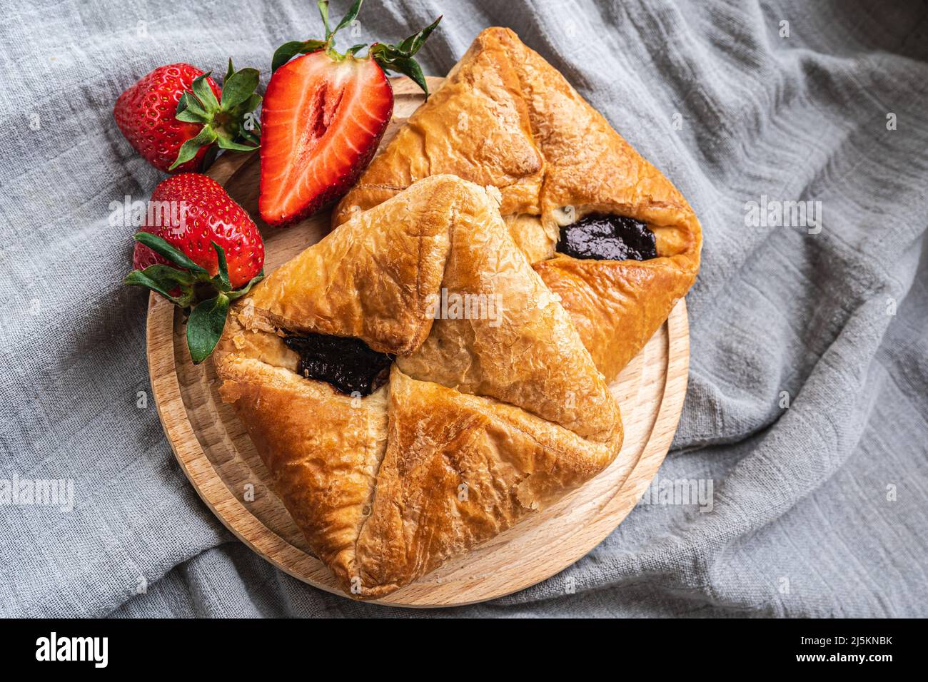 Kolashen from Austrian puff pastry with berry-strawberry filling, with ...