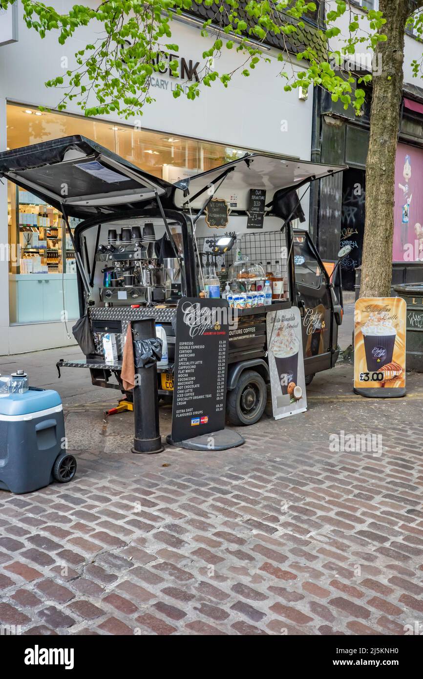 Norwich, Norfolk, UK – April 24 2022. The mobile coffee and hot drink ...