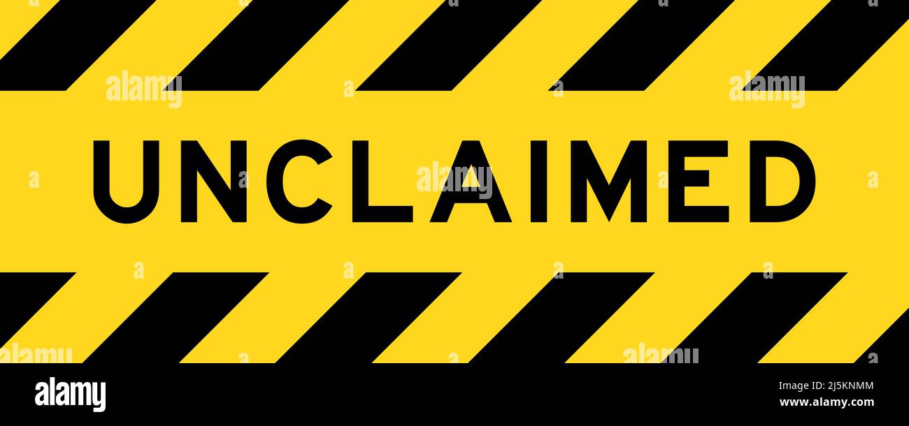Yellow and black color with line striped label banner with word ...