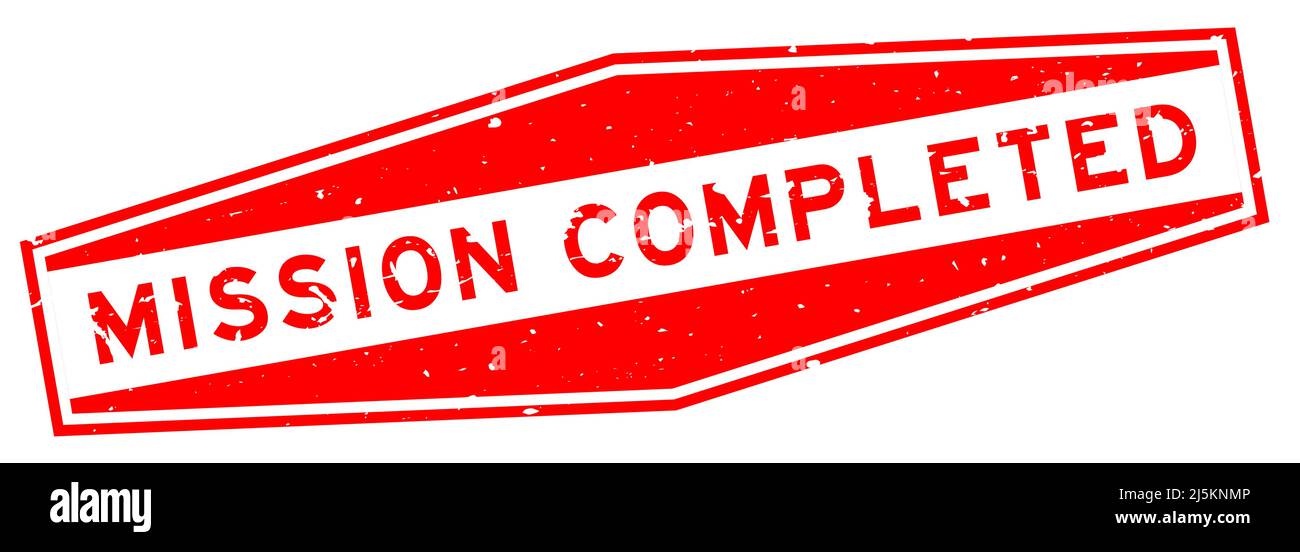 Grunge red mission completed word hexagon rubber seal stamp on white background Stock Vector ...
