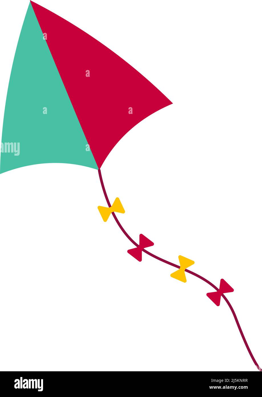 Kite icon. Color kid air toy on long string Stock Vector Image & Art ...