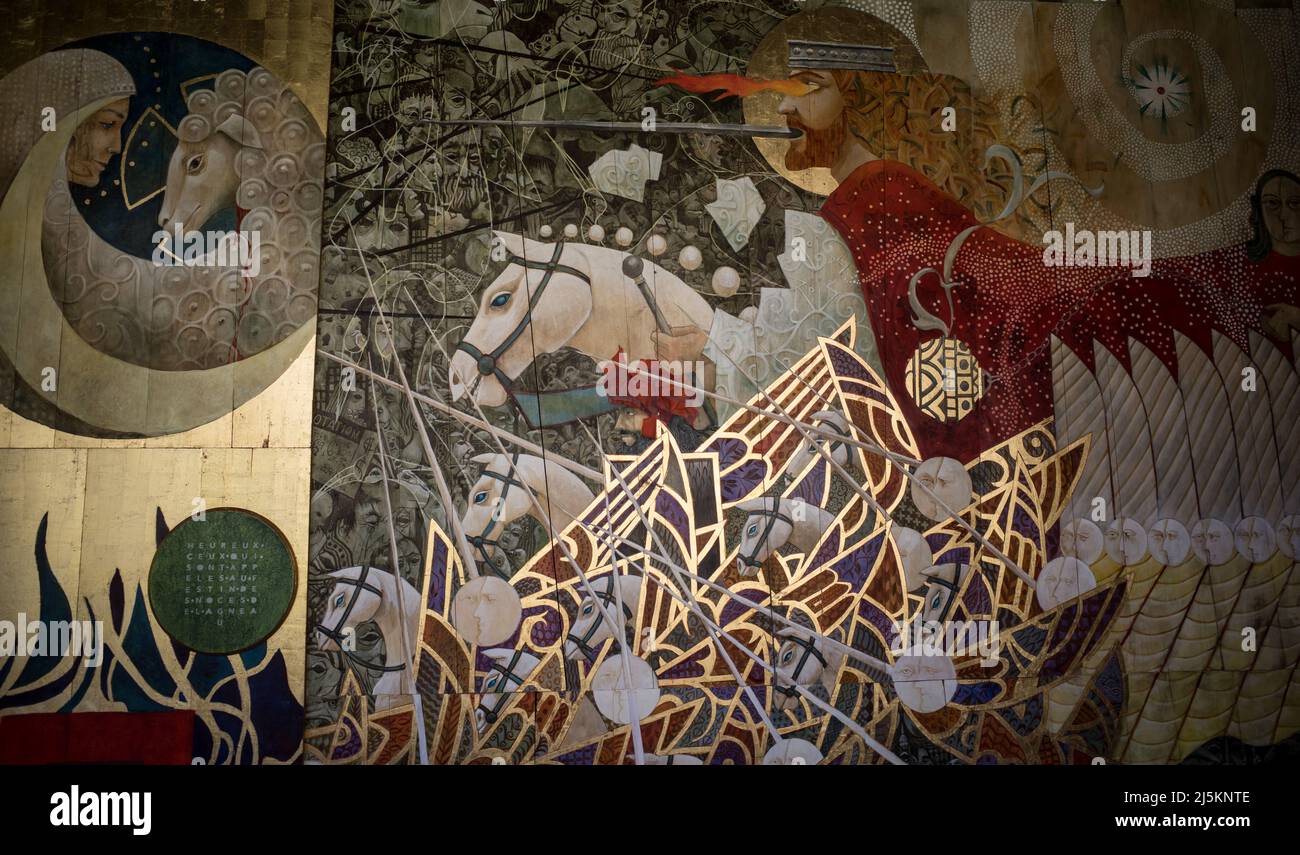 MURAL DEPICTING THE APOCALYPSE IN THE COLLEGIATE CHURCH OF ST ÉMILION ...