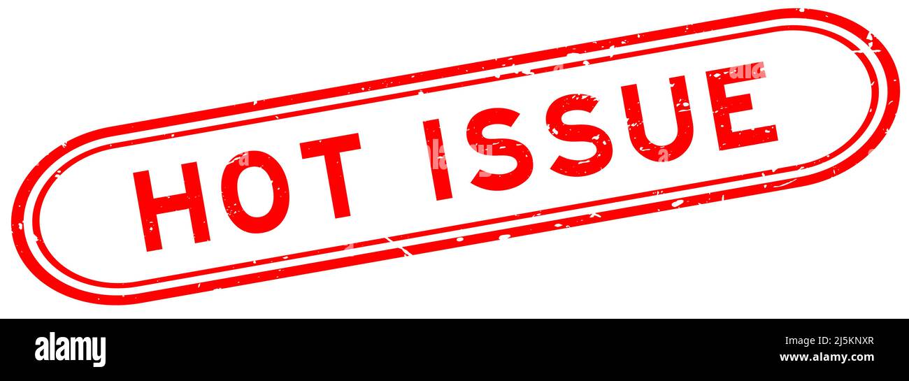Grunge red hot issue word rubber seal stamp on white background Stock ...