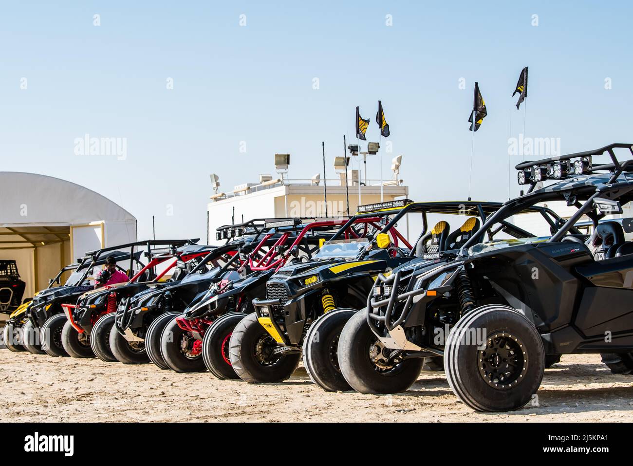 Doha, Qatar- April 22,2022: Off road buggy car in the sand dunes of the ...