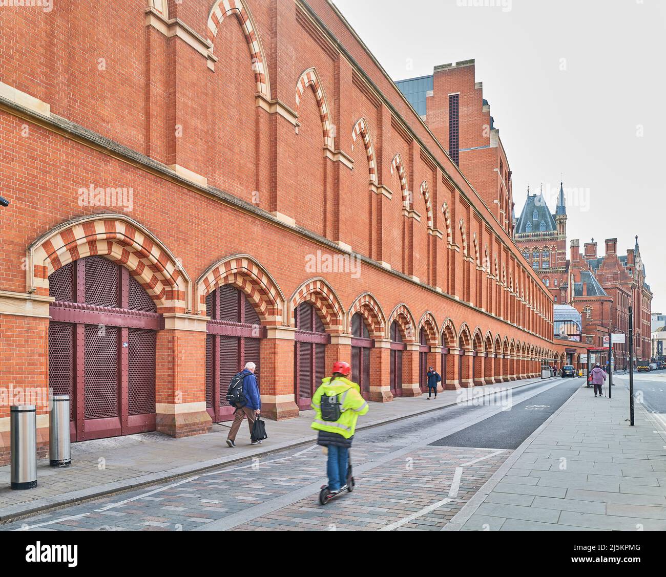 Victorian brick xterior of St Pancras international rail station ...
