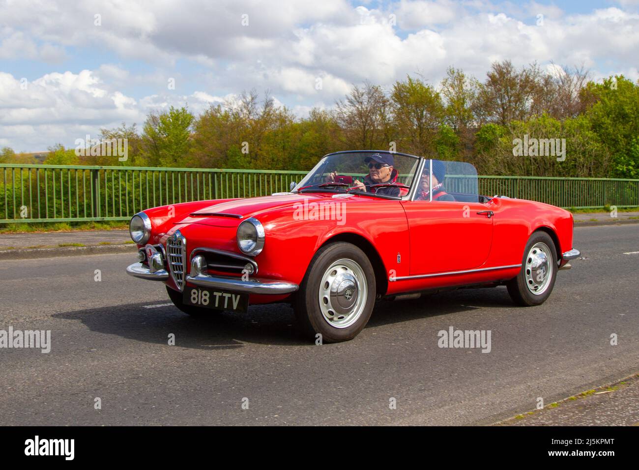 1963 60s sixties red Alfa Romeo 1570cc petrol cabriolet; 1963 Alfa ...