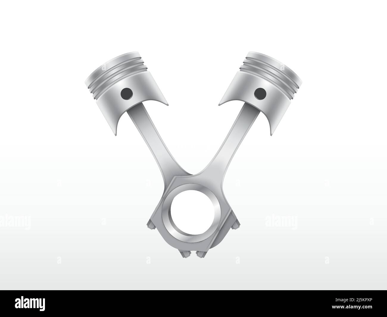 Vector realistic pistons isolated on white background. Engine equipment ...