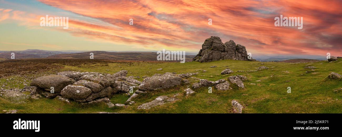 Haytor rock sunset hi-res stock photography and images - Alamy